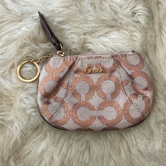 Coach | Accessories | Coach Rose Gold Key Chaincoin Pursepouch ...